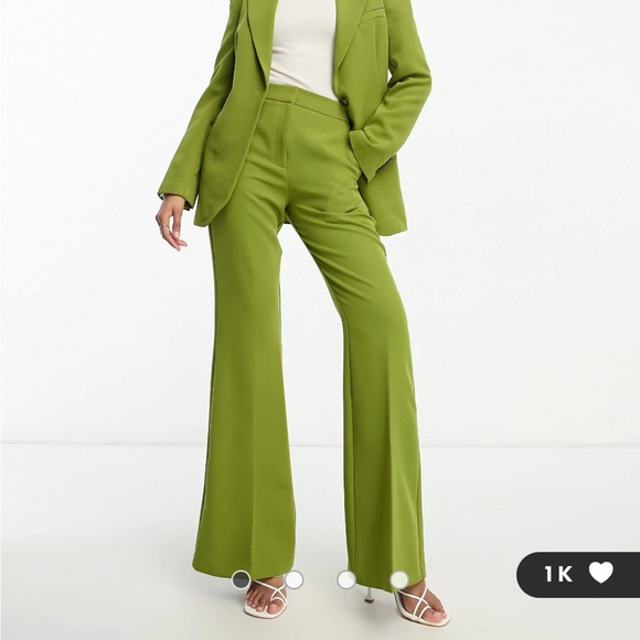 ASOS | Pants & Jumpsuits | Asos Design Flare Suit Pants In Moss | Poshmark